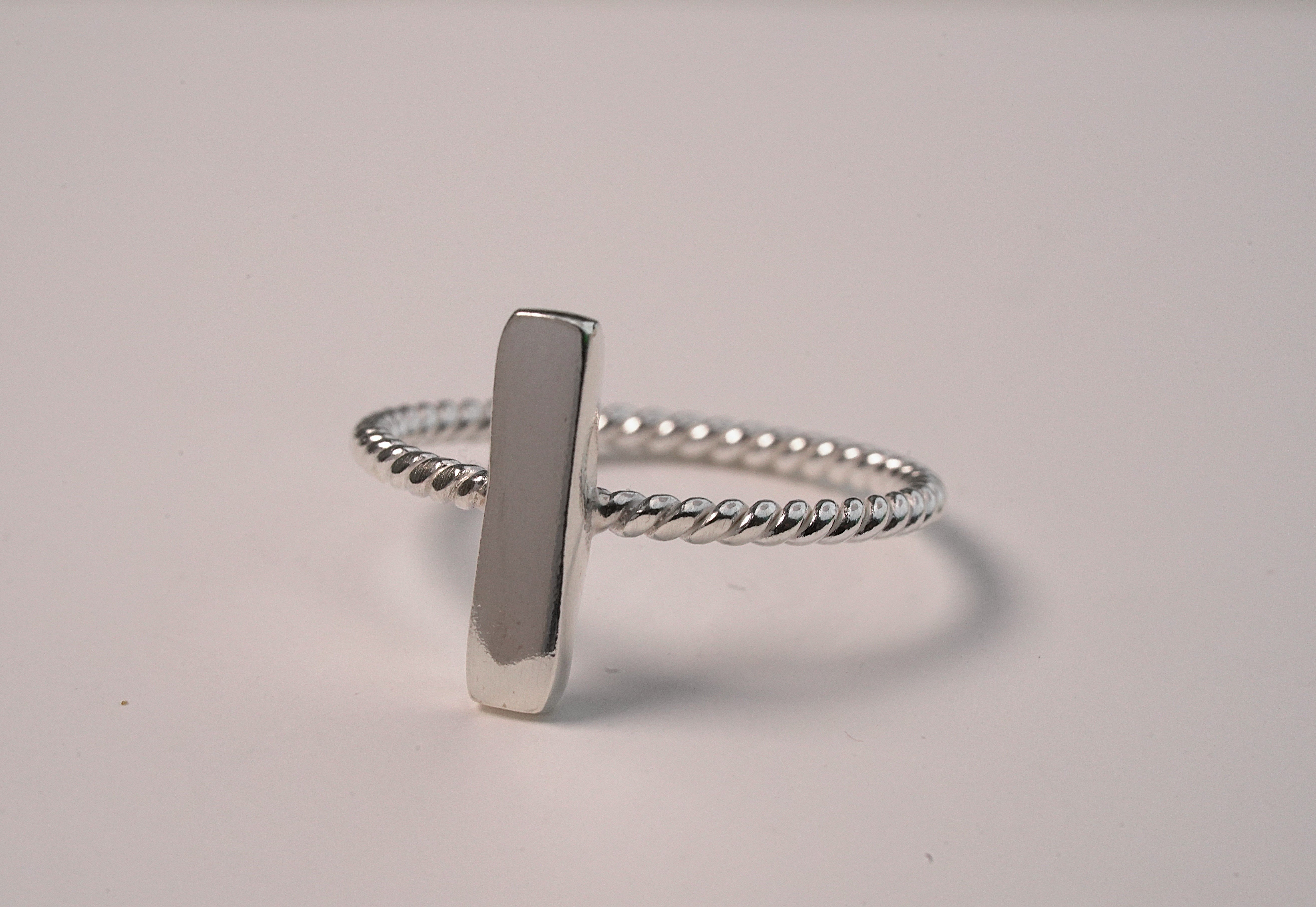 Sterling Silver T-Bar Petite Ring